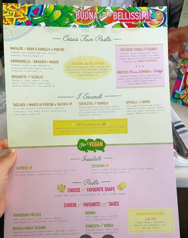 Cesarina Restaurant Menu | Authentic Italian Cuisine in San Diego